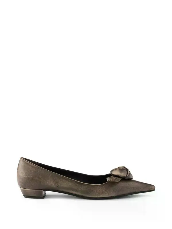 Prada Leather Ballerinas With Floral Embellishment