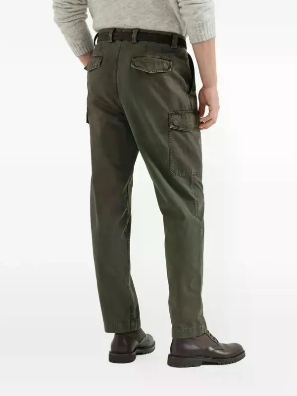 Brunello Cucinelli Peached Cotton Gabardine Trousers With Cargo Pockets