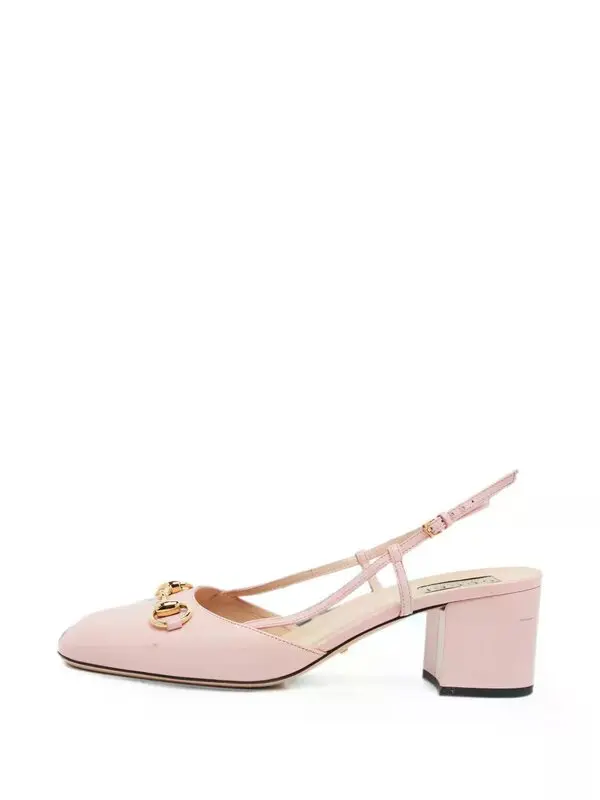 Gucci Horsebit Slingback Leather Pumps