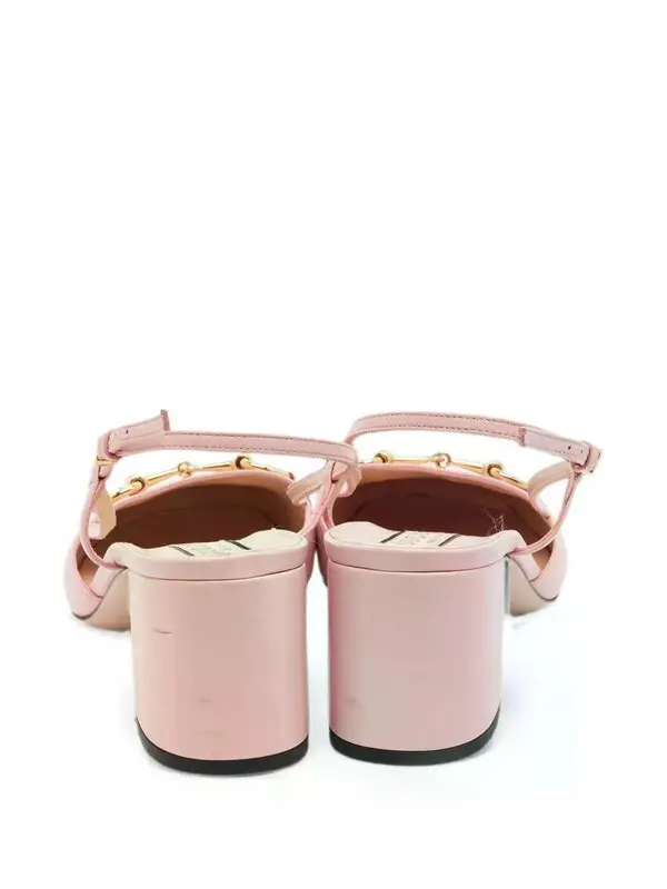 Gucci Horsebit Slingback Leather Pumps