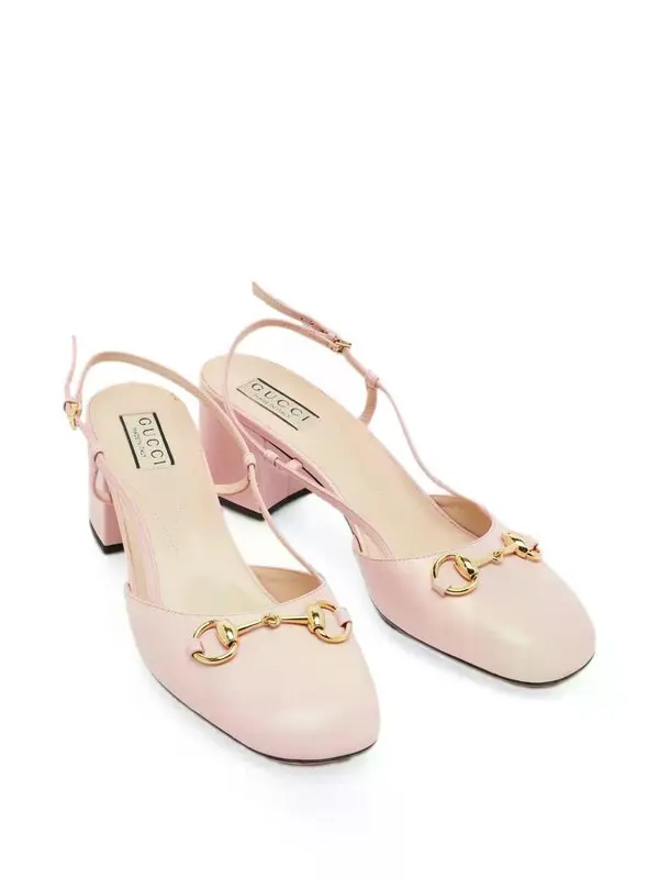 Gucci Horsebit Slingback Leather Pumps