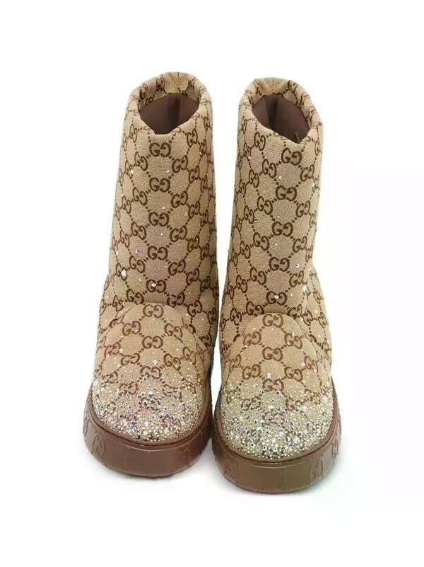 Gucci Microguccissima Crystal Embellished Boots