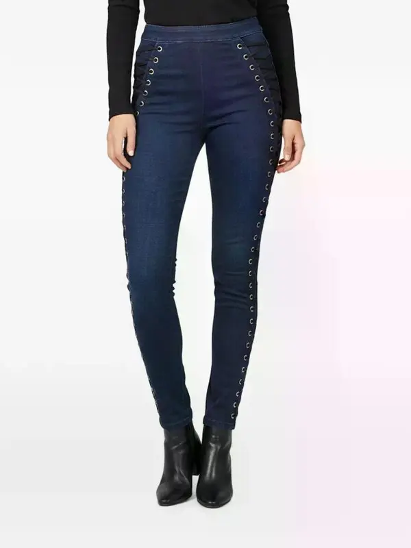 Elisabetta Franchi Lace-up Skinny Jeans