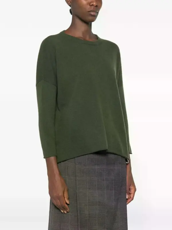BEYOU Round Neck Drop Shoulder Sweater