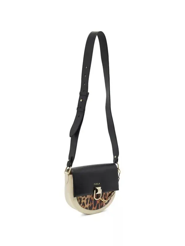 Furla Miss Mimi Leopard-print Crossbody Bag - Black