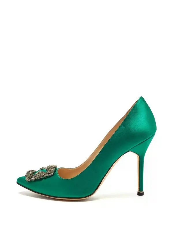 Manolo Blahnik Hangisi Buckle Pumps - Green