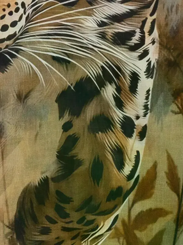 D'ANIELLO Animal-print Frayed-edge Scarf