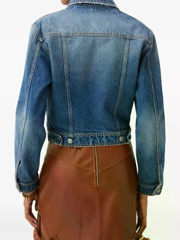 Versace Denim Blouson Jacket With Medusa Buttons - Blue