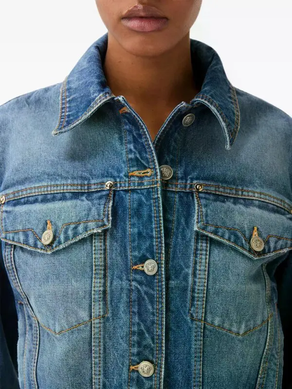 Versace Denim Blouson Jacket With Medusa Buttons