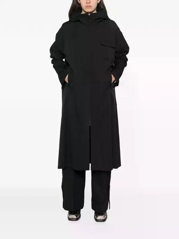 Yohji Yamamoto Hooded Longline Coat - Black