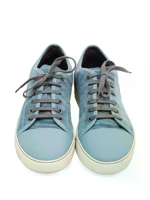 LANVIN Lace-up Suede Sneakers - Blue