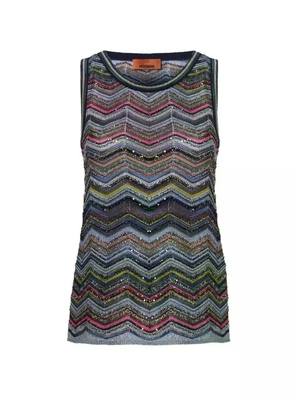 Missoni Sleeveless Chevron Viscose-blend Top