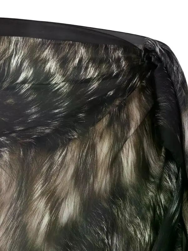 Roberto Cavalli Fur-print Scarf