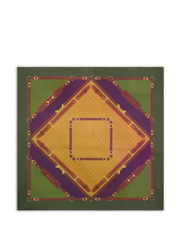 Gucci Printed Silk Scarf - Green