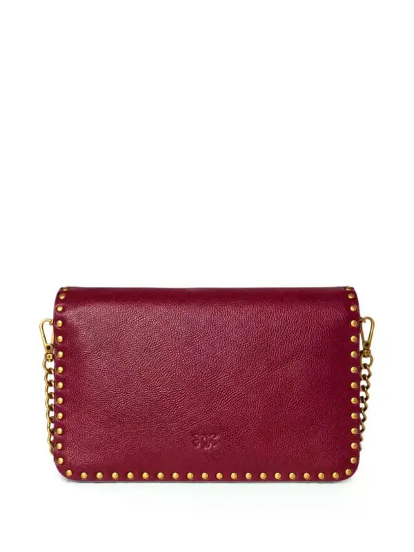 Pinko Studded Leather Crossbody Bag - Red
