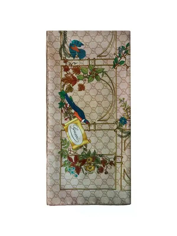 Gucci Printed Silk Twill Carré Scarf - Neutrals