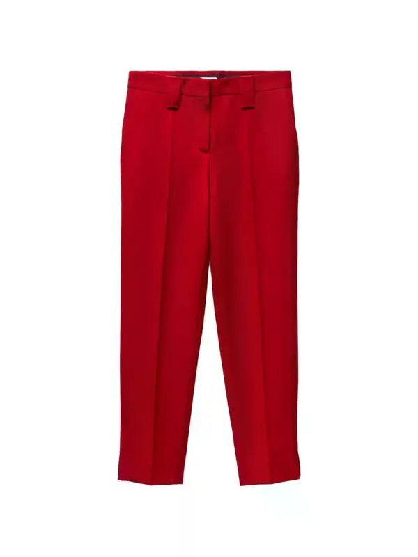 Versace Grain-de-poudre Wool Trousers With Medusa Hardware - Red