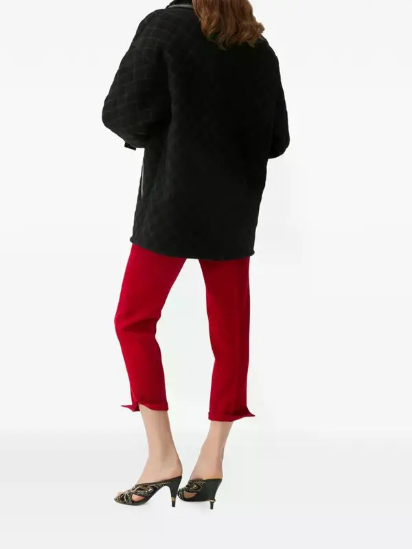 Versace Grain-de-poudre Wool Trousers With Medusa Hardware - Red