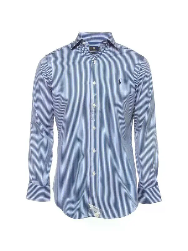 Polo Ralph Lauren Custom Fit Striped Cotton Shirt - Blue