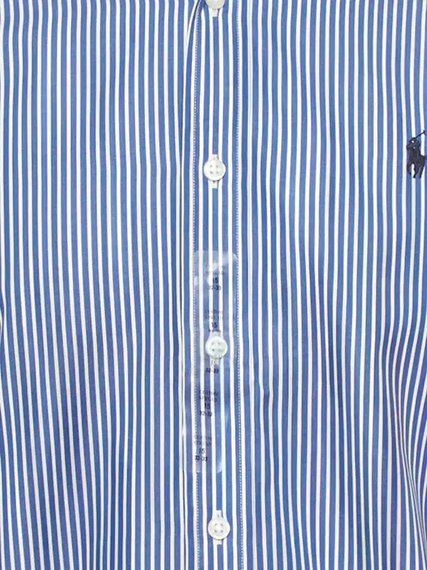 Polo Ralph Lauren Custom Fit Striped Cotton Shirt - Blue