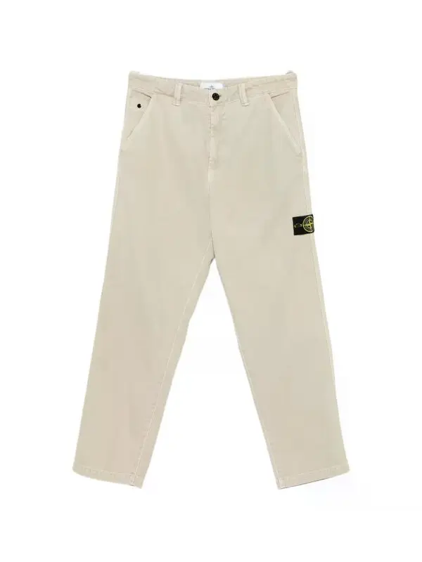 Stone Island Logo-patch Straight-leg Trousers