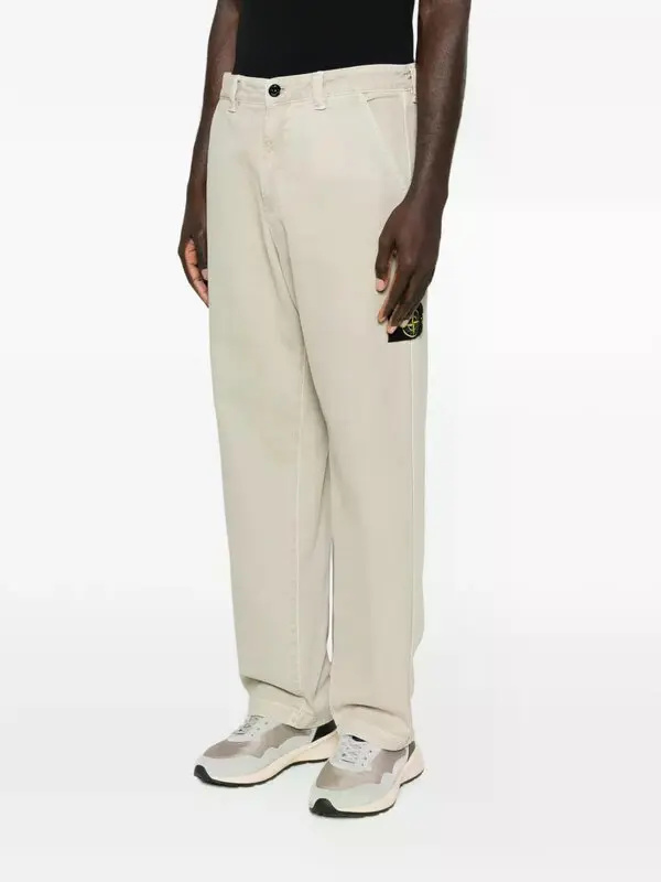 Stone Island Logo-patch Straight-leg Trousers
