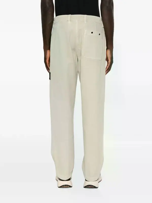 Stone Island Logo-patch Straight-leg Trousers