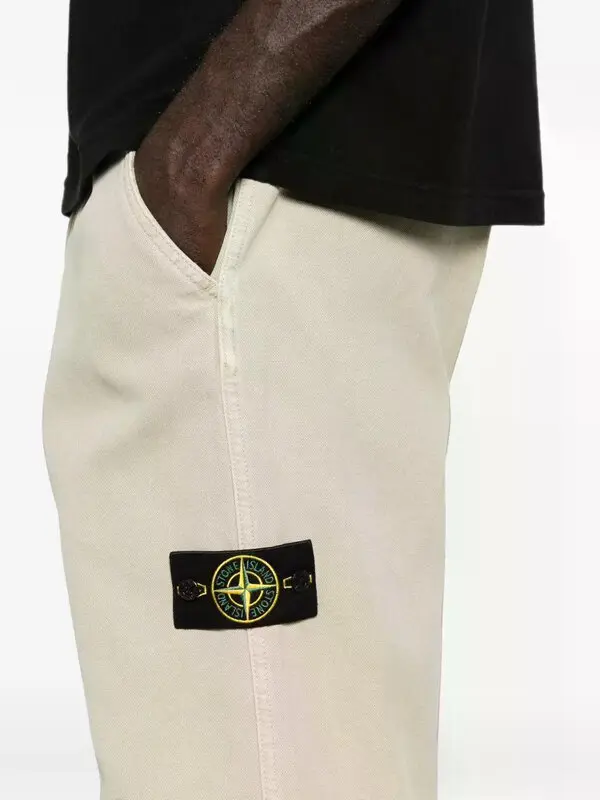 Stone Island Logo-patch Straight-leg Trousers