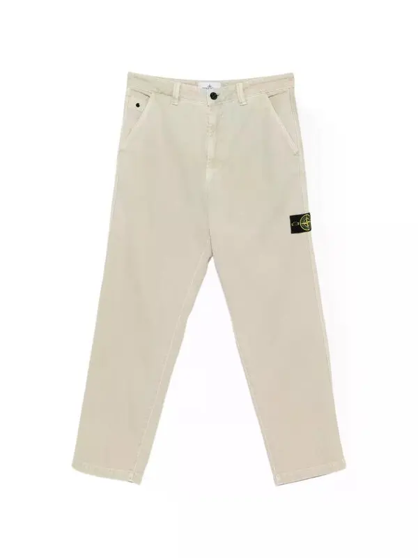 Stone Island Logo Patch Straight-leg Trousers