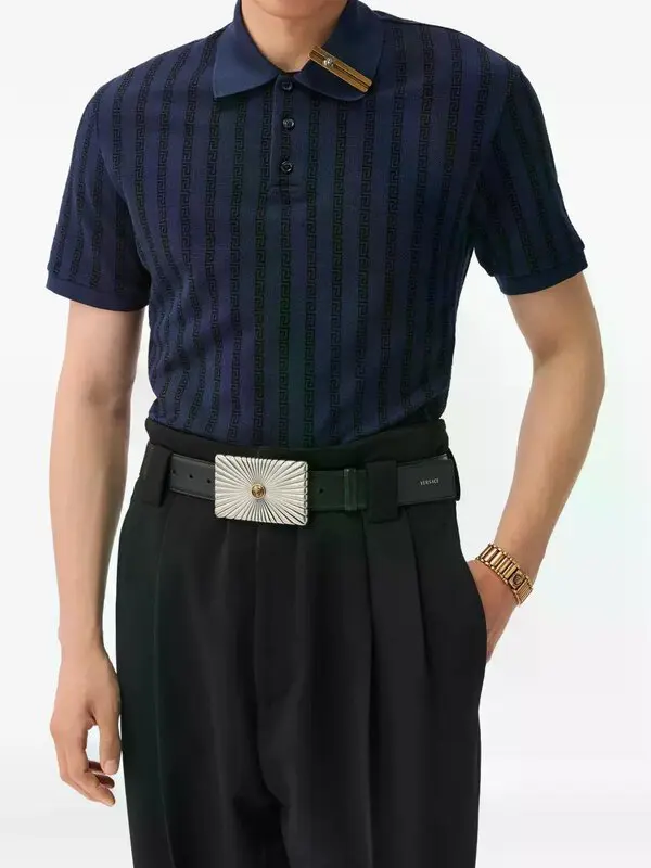 Versace Jacquard Cotton Piqué Polo