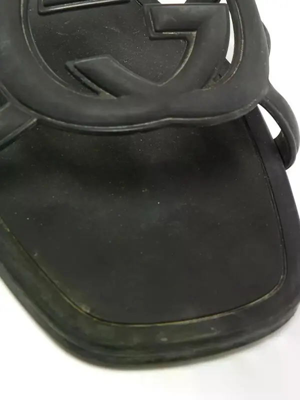 Gucci Interlocking G Flat Slides - Black