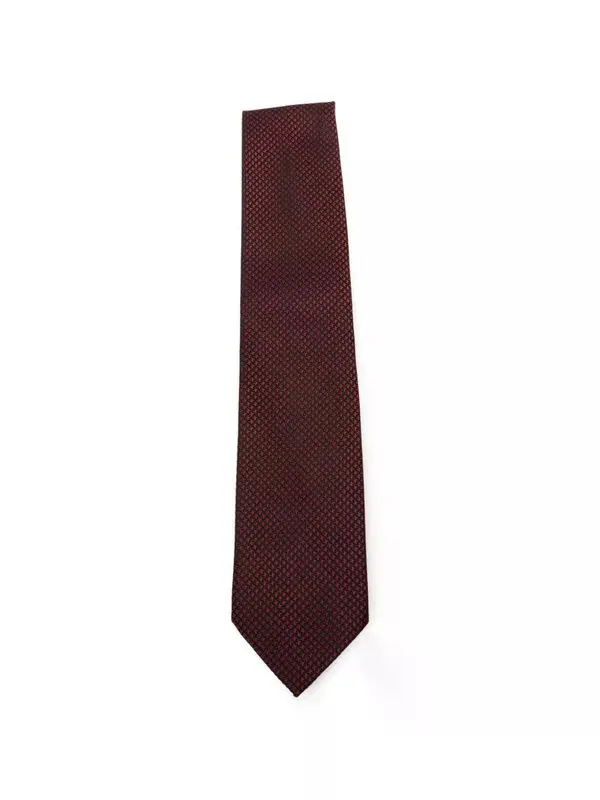 TOM FORD Houndstooth Silk Neck Tie - Red