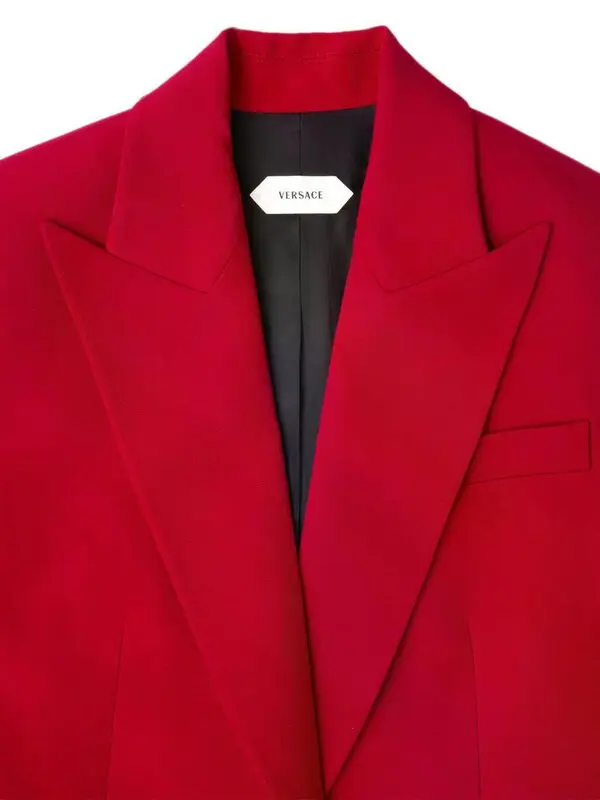 Versace Wool Grain De Poudre Blazer With Medusa Button