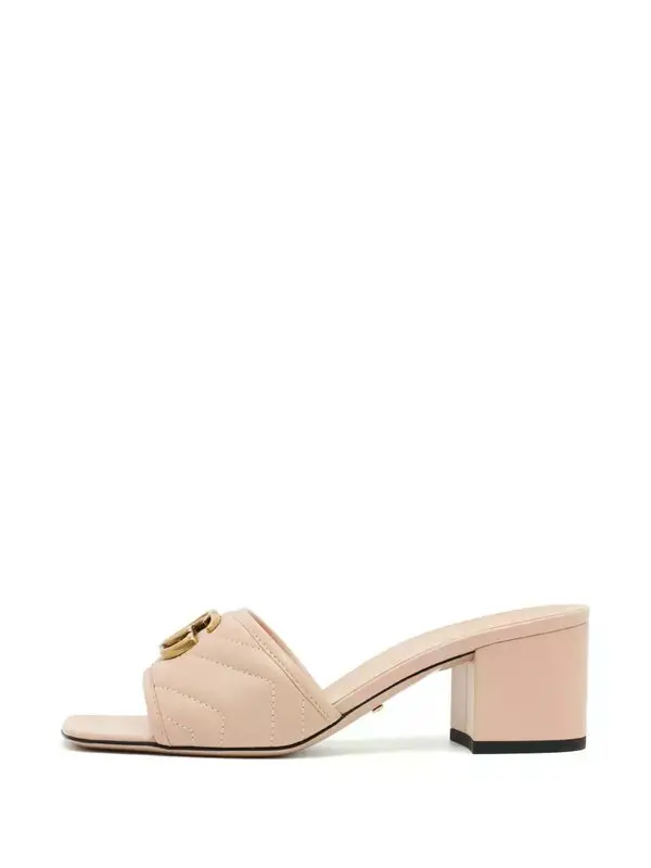 Gucci Gg Marmont Quilted Leather Block Heel Sandals