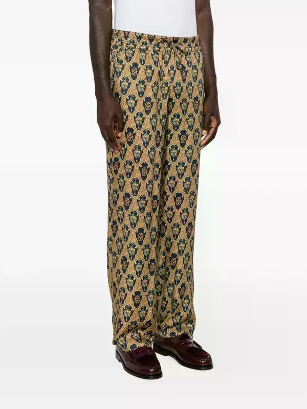 Drole De Monsieur Graphic Print Wide Leg Trousers