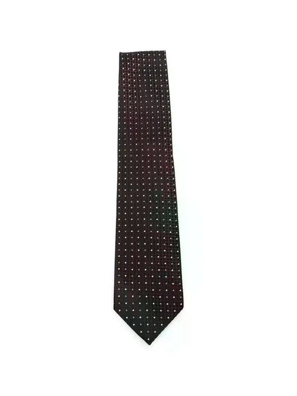 TOM FORD Geometric Pattern Silk Neck Tie - Black