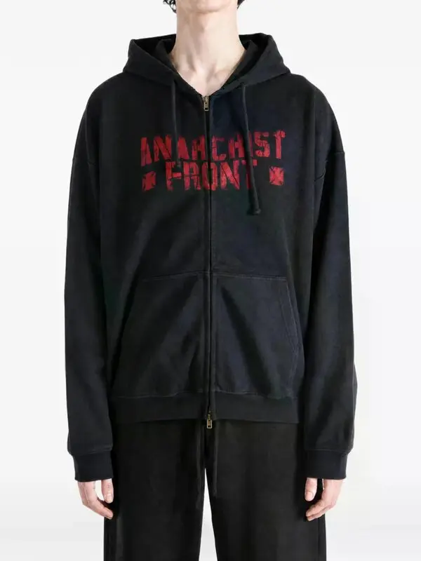 Vetements Slogan-print Zip-up Hoodie