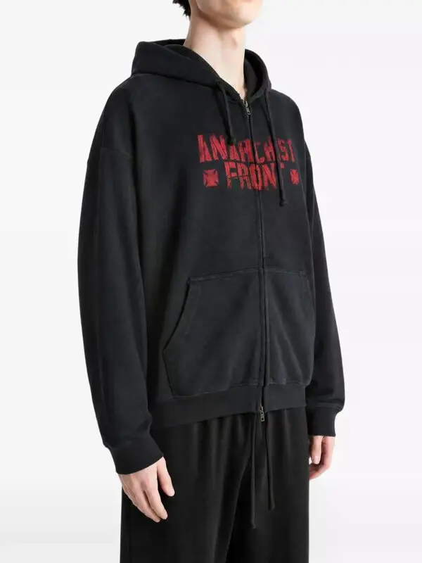 Vetements Slogan-print Zip-up Hoodie