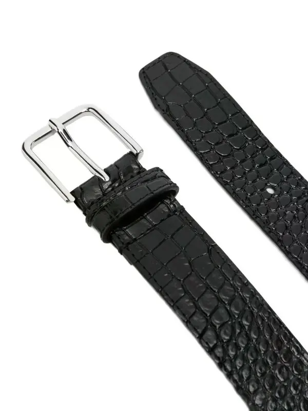 THE FRANKIE SHOP Croc-effect Leather Belt