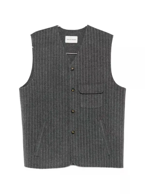 Drole De Monsieur Pinstripe-pattern Sleeveless Vest