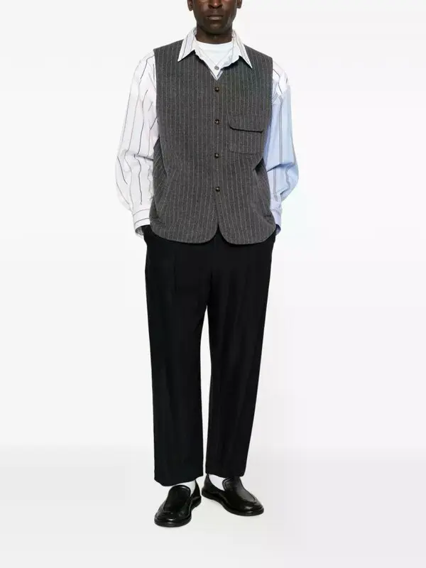 Drole De Monsieur Pinstripe-pattern Sleeveless Vest