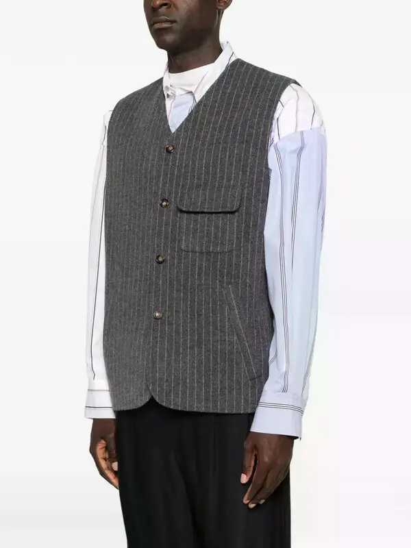 Drole De Monsieur Pinstripe-pattern Sleeveless Vest