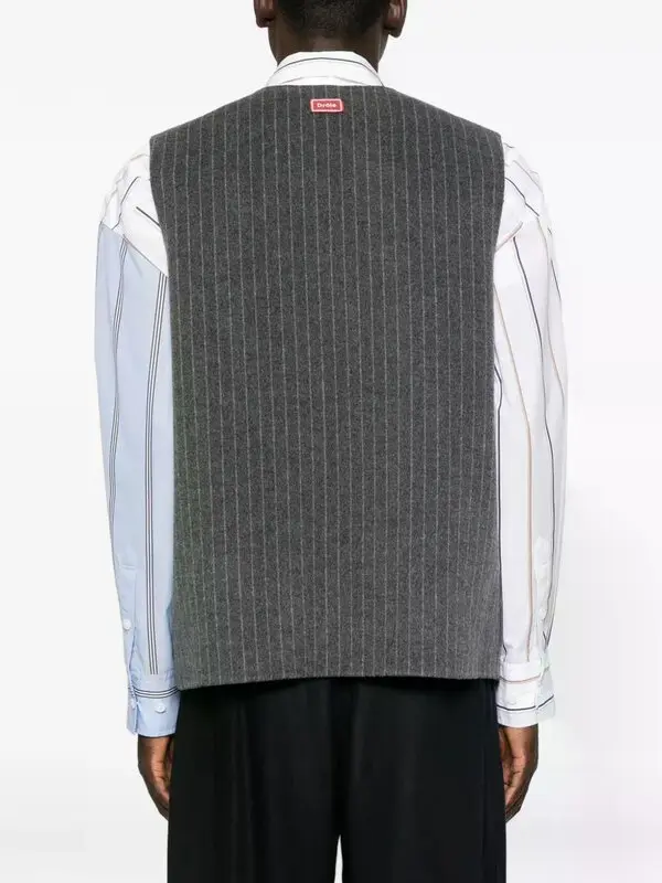 Drole De Monsieur Pinstripe-pattern Sleeveless Vest