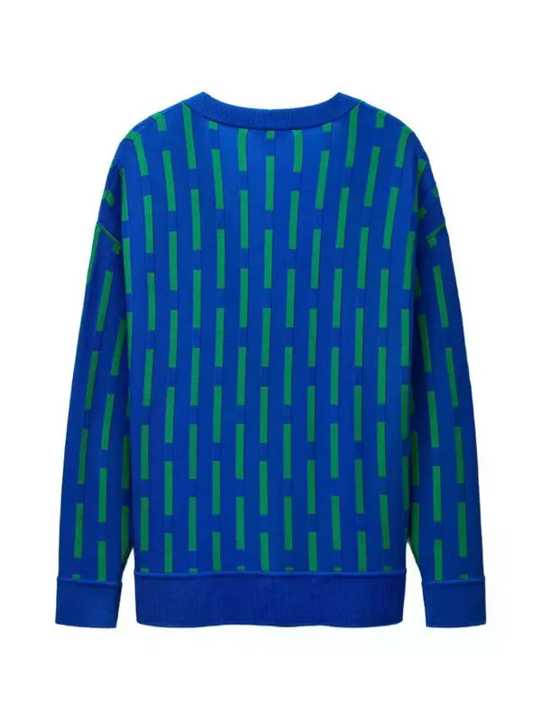 Versace Wool Knit V-neck Jumper With Embroidered Logo