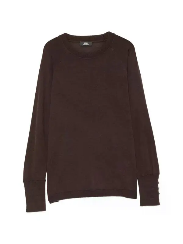 Alpha Studio Button-cuff Fine Knit Sweater