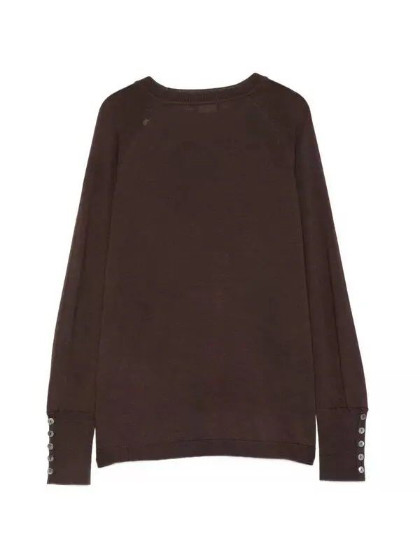 Alpha Studio Button-cuff Fine Knit Sweater