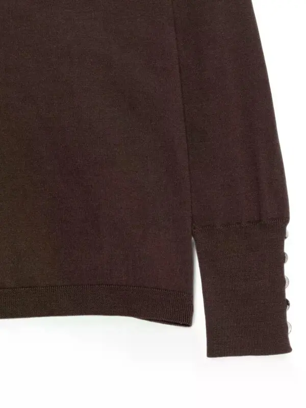 Alpha Studio Button-cuff Fine Knit Sweater