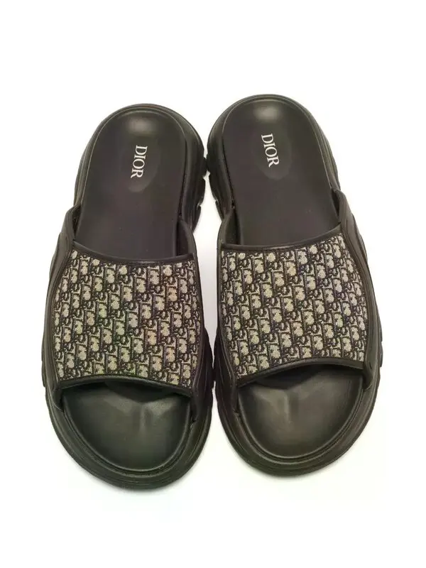 Dior Oblique Jacquard Slides - Black