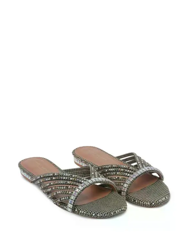 Kurt Geiger Embellished Crystal Strap Flat Mules