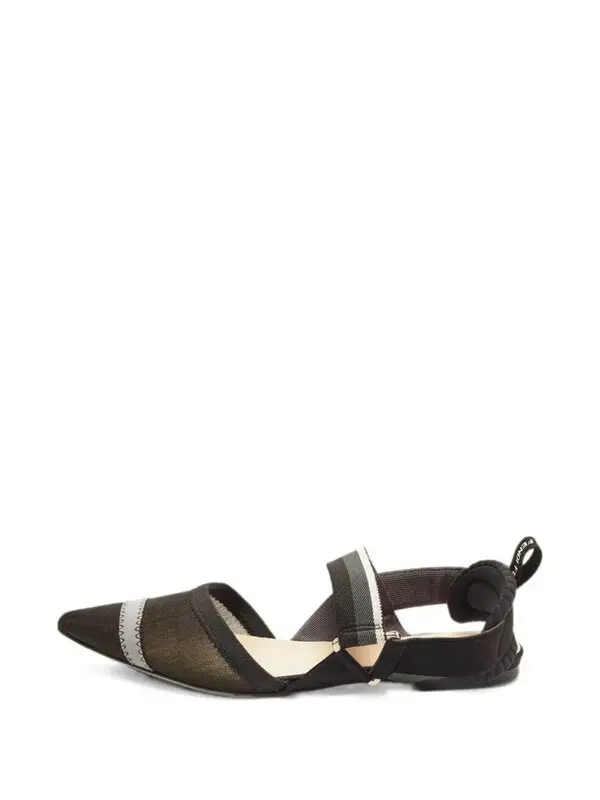 Fendi Colibri Slingback Ballet Flats - Black
